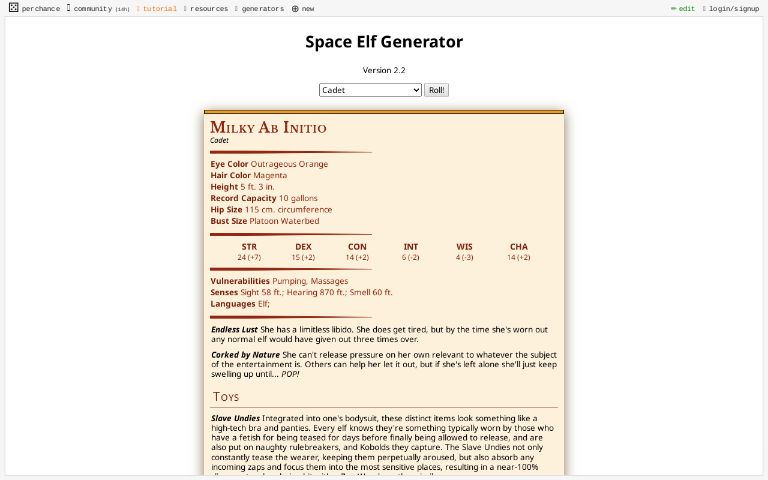 Space Elf Generator