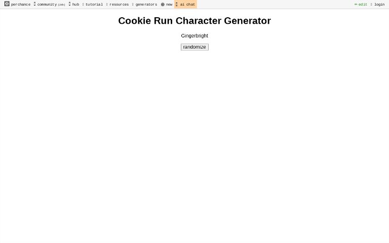 Cookie Run Character Generator
