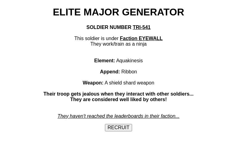 ELITE MAJOR GENERATOR
