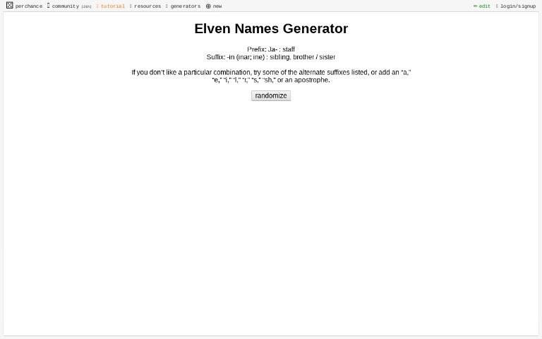 Elven Names Generator