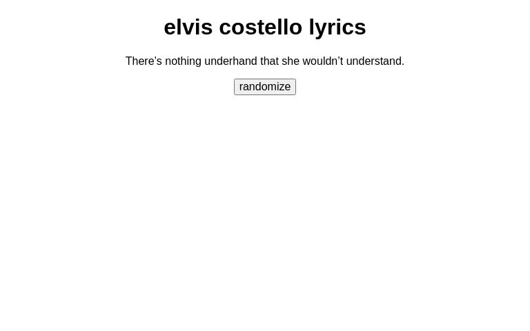 elvis costello lyrics ― Perchance Generator