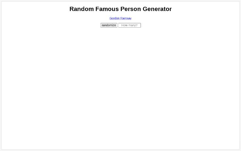 Random Famous Person Generator