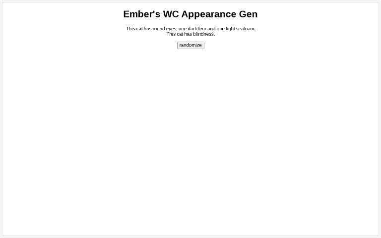 Ember's WC Appearance Gen ― Perchance Generator