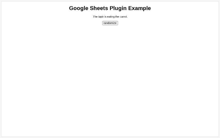 Google Sheets Plugin Example