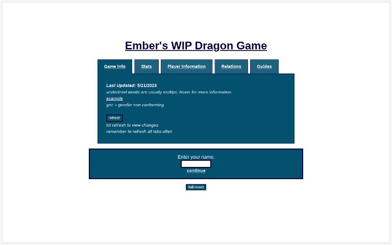 Ember's WIP Dragon Game ― Perchance Generator
