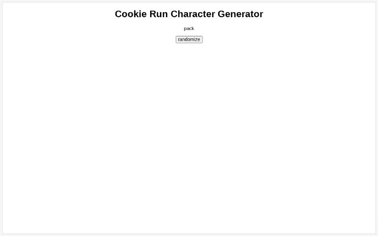 Cookie Run Character Generator