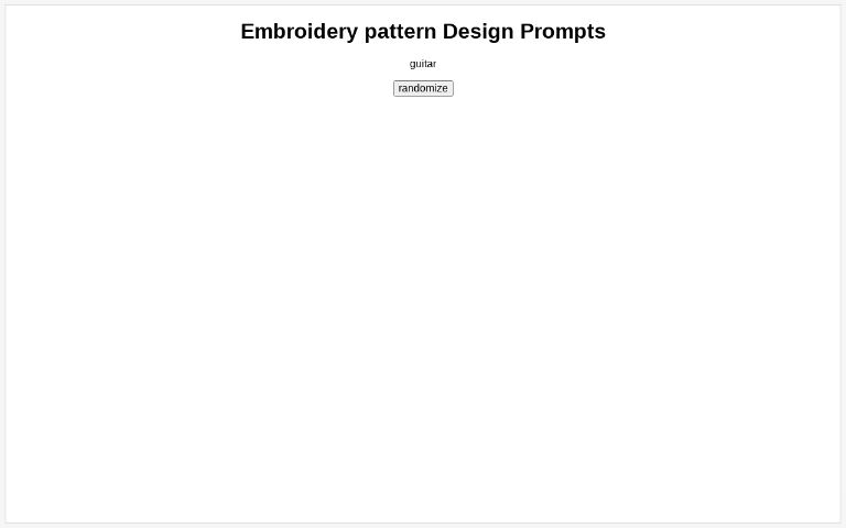 Embroidery pattern Design Prompts ― Perchance Generator