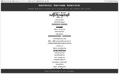 Aesthetic Username Generator