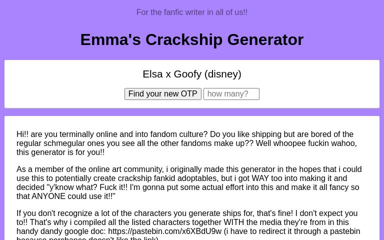Emma's Crackship Generator