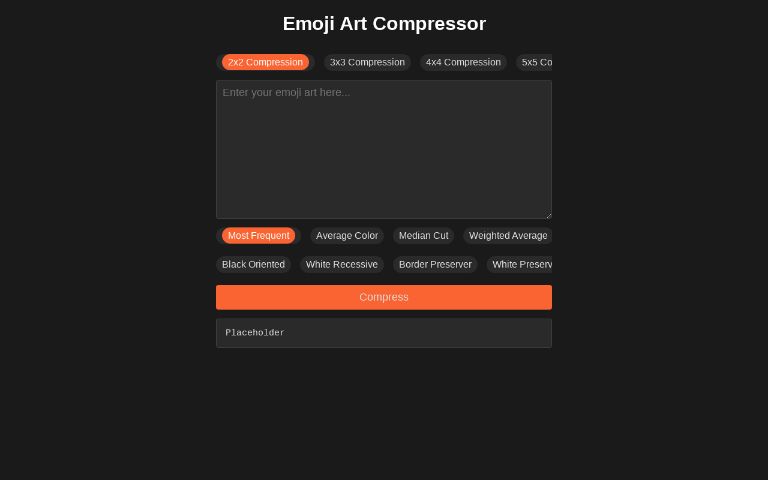 🟠 Emoji Art Compressor ― Perchance Generator