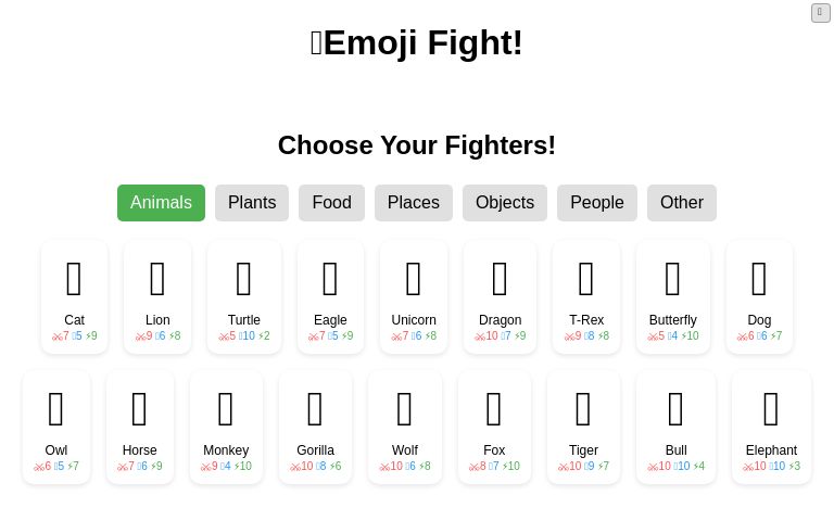 👊Emoji Fight! ― Perchance Generator