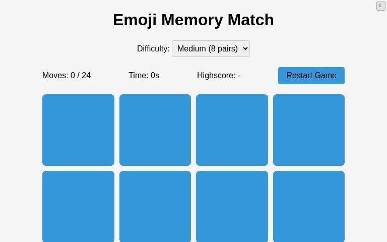 Emoji Memory Match ― Perchance Generator