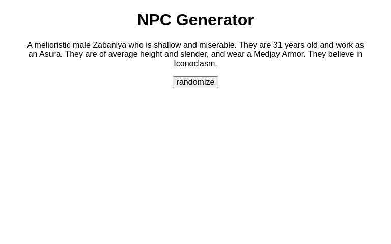 NPC Generator
