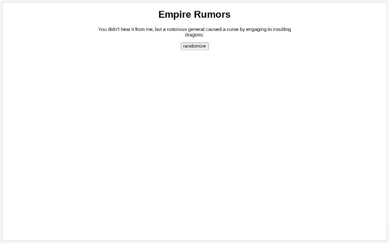 Empire Rumors ― Perchance Generator