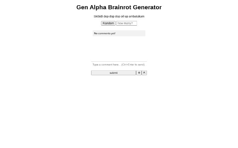 Gen Alpha Brainrot Generator