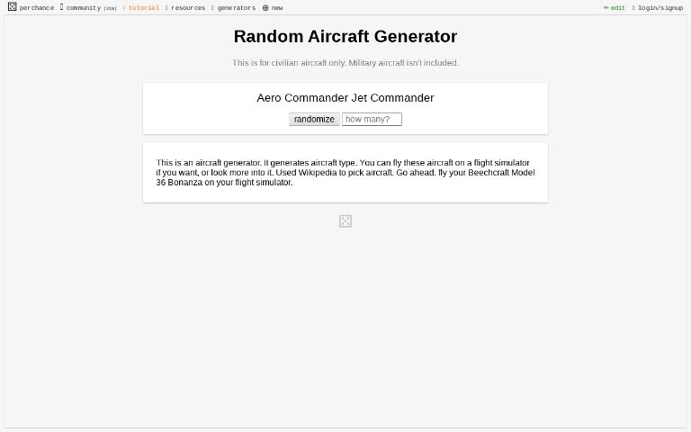 Random Aircraft Generator