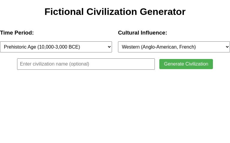Fictional Civilization Generator