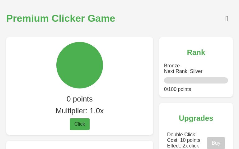 Premium Clicker Game ― Perchance Generator