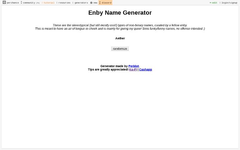 Enby Name Generator