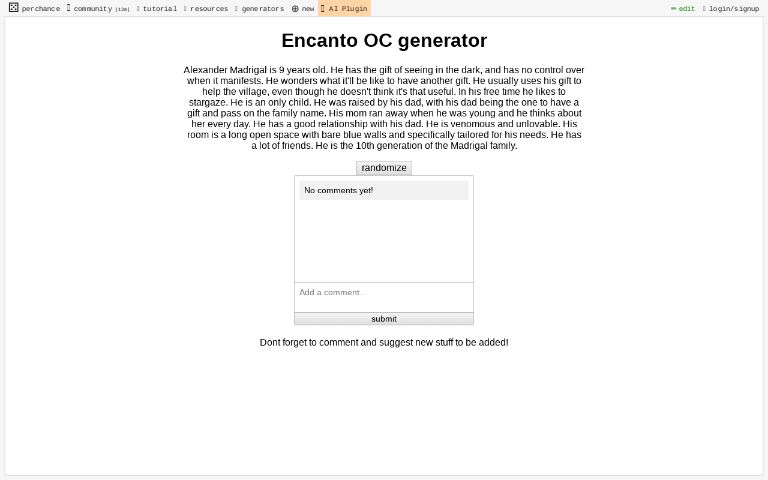 Encanto OC generator