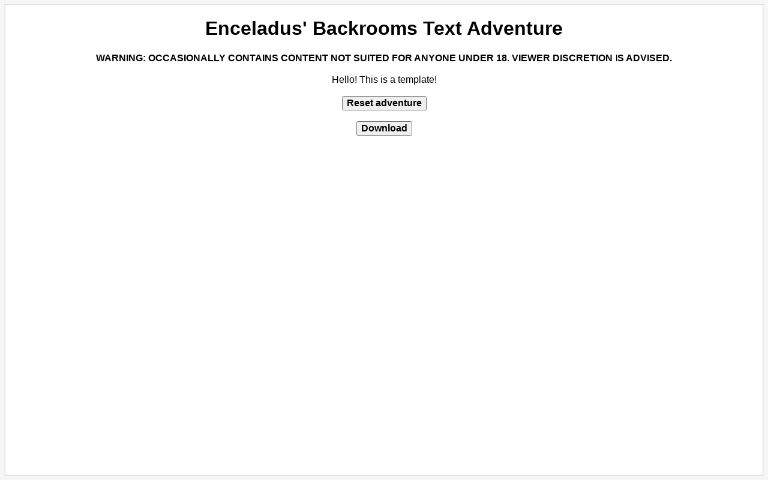 Enceladus' Backrooms Text Adventure ― Perchance Generator