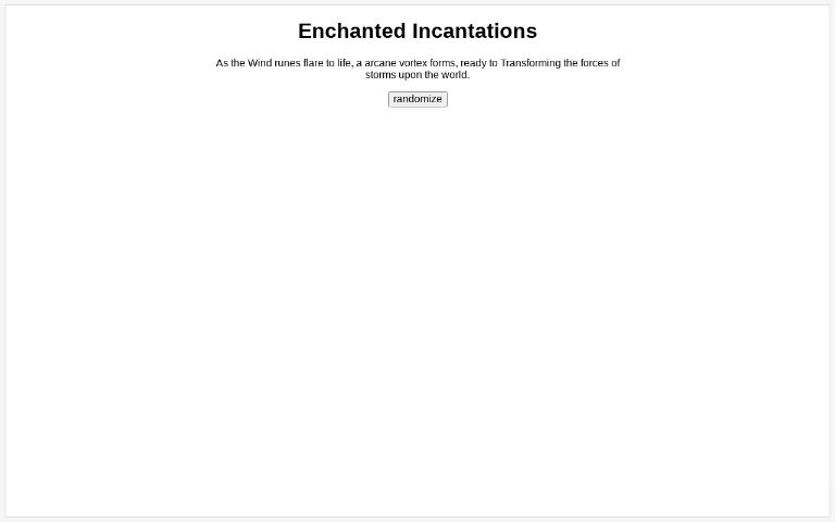 Enchanted Incantations ― Perchance Generator