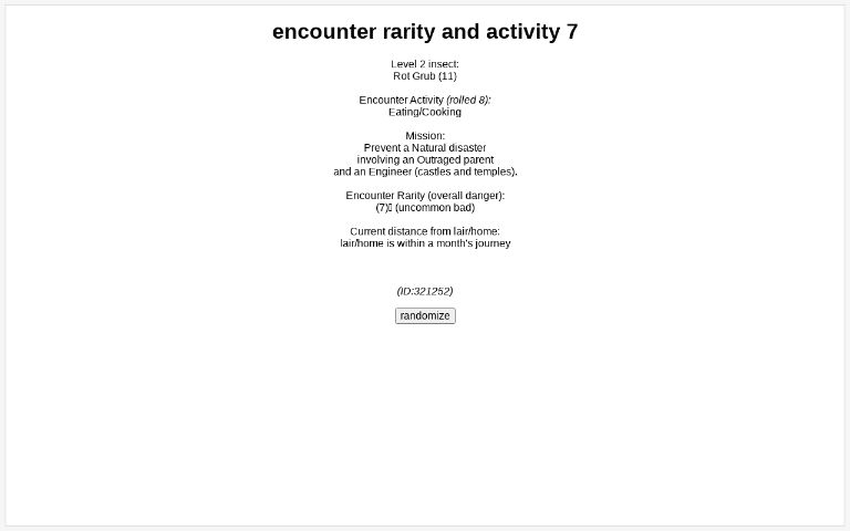Encounter 7 ― Perchance Generator