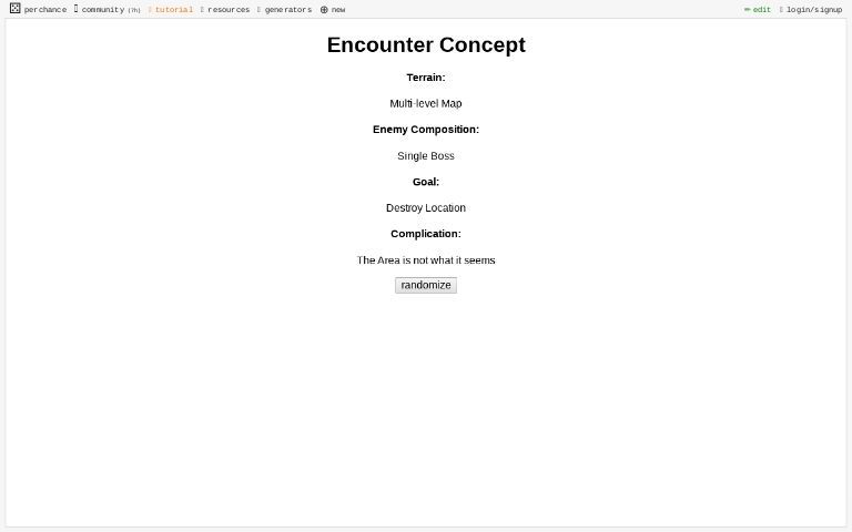 Encounter Concept ― Perchance Generator