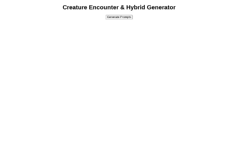 Creature Encounter & Hybrid Generator