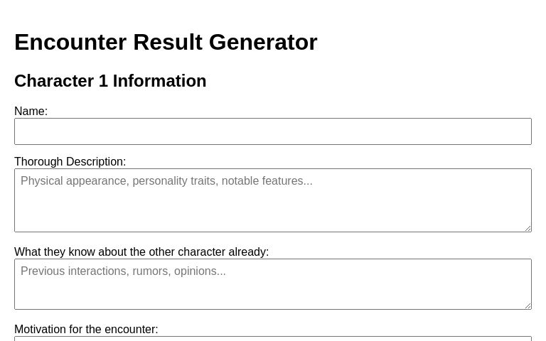 Encounter Result Generator