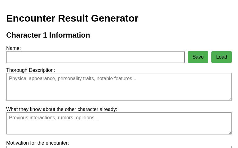Encounter Result Generator
