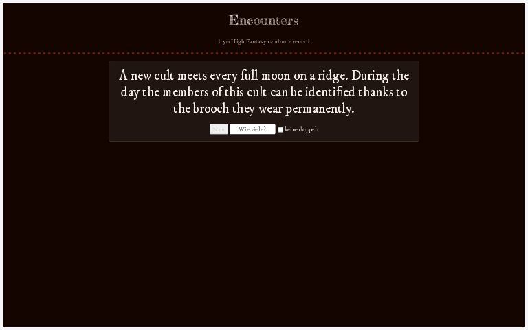 Encounters ― Perchance Generator