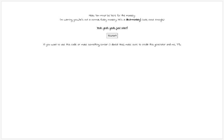 End the Monkey ― Perchance Generator