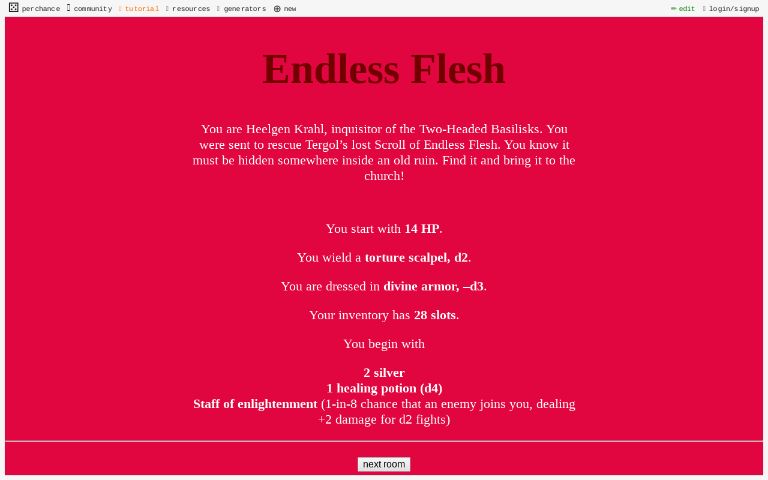 Endless Flesh ― Perchance Generator