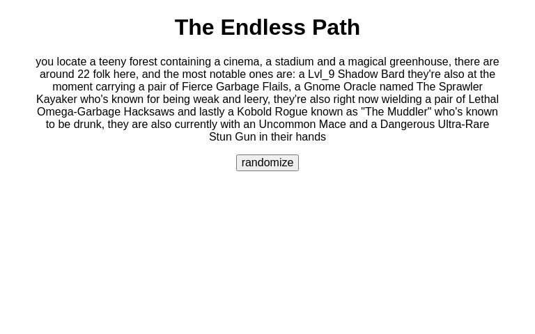 The Endless Path ― Perchance Generator