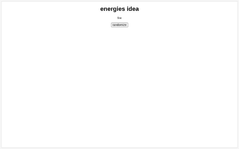 energies idea ― Perchance Generator