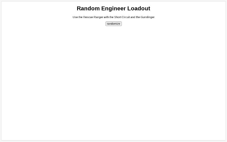 Random Engineer Loadout ― Perchance Generator