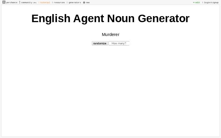 English Agent Noun Generator