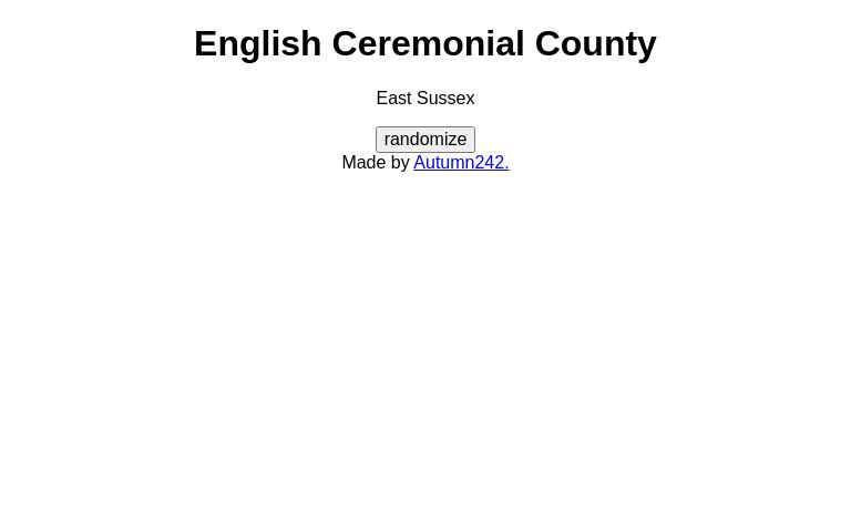 English Ceremonial County ― Perchance Generator