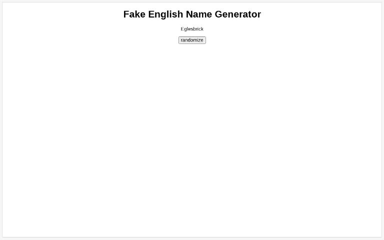 Fake English Name Generator