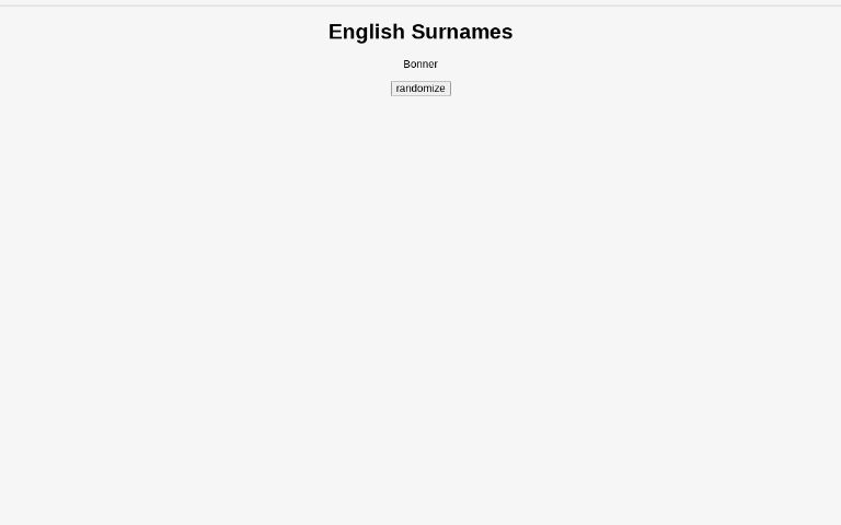 English Surnames ― Perchance Generator