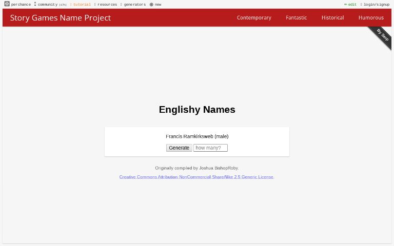 Englishy Names ― Perchance Generator
