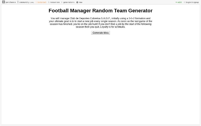 Football Manager Random Team Generator