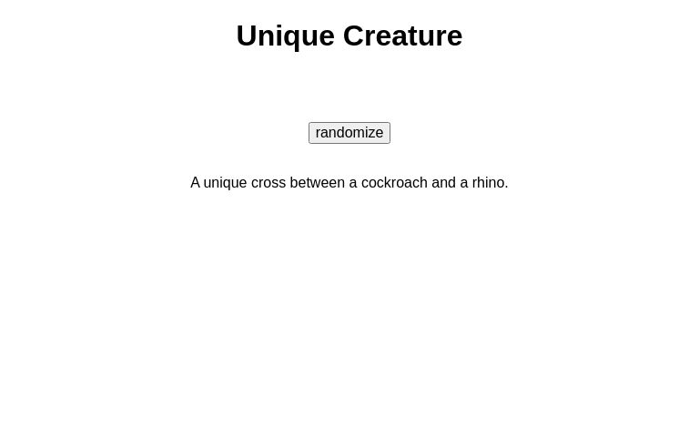 Unique Creature ― Perchance Generator