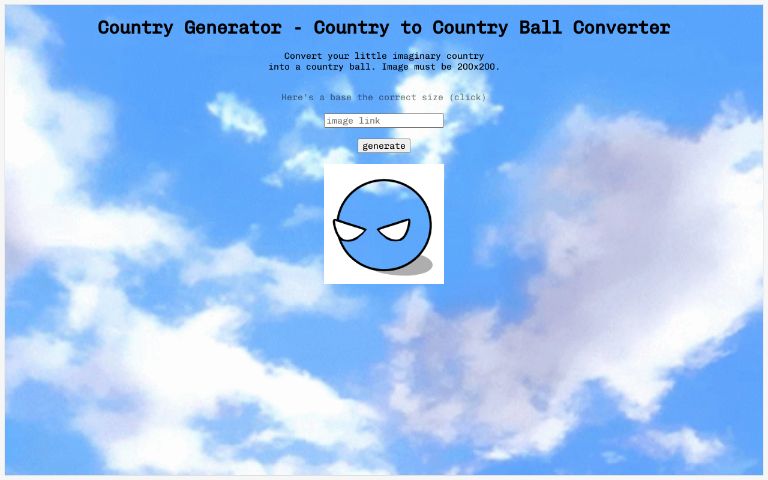 Country Generator - Country to Country Ball Converter