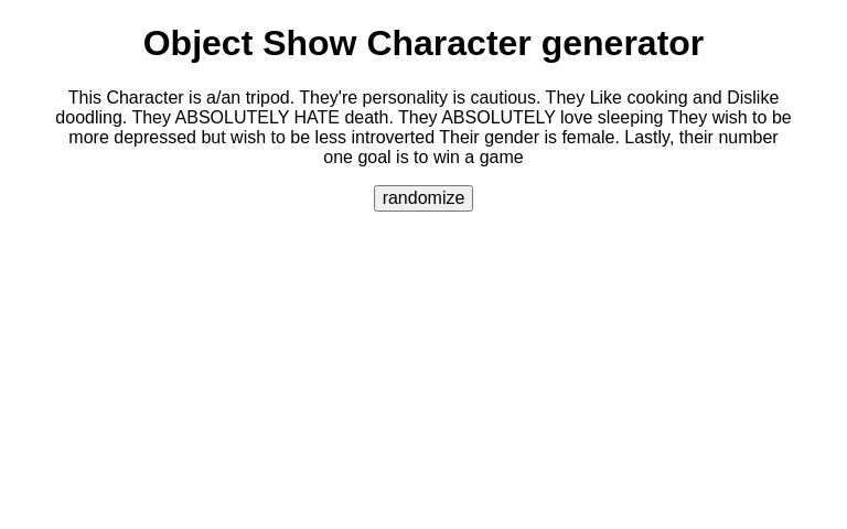 Object Show Character generator