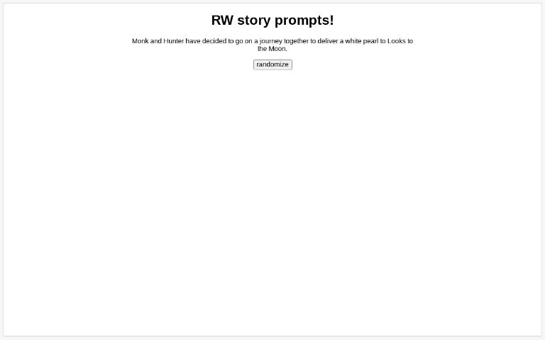 RW story prompts! ― Perchance Generator