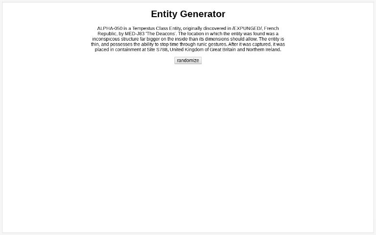 Entity Generator