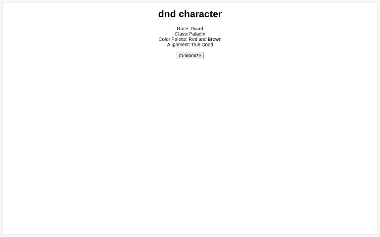 dnd character ― Perchance Generator