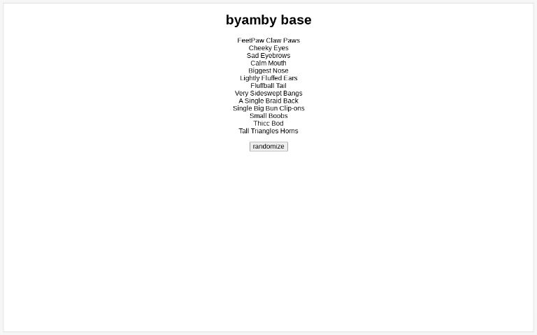 byamby base ― Perchance Generator